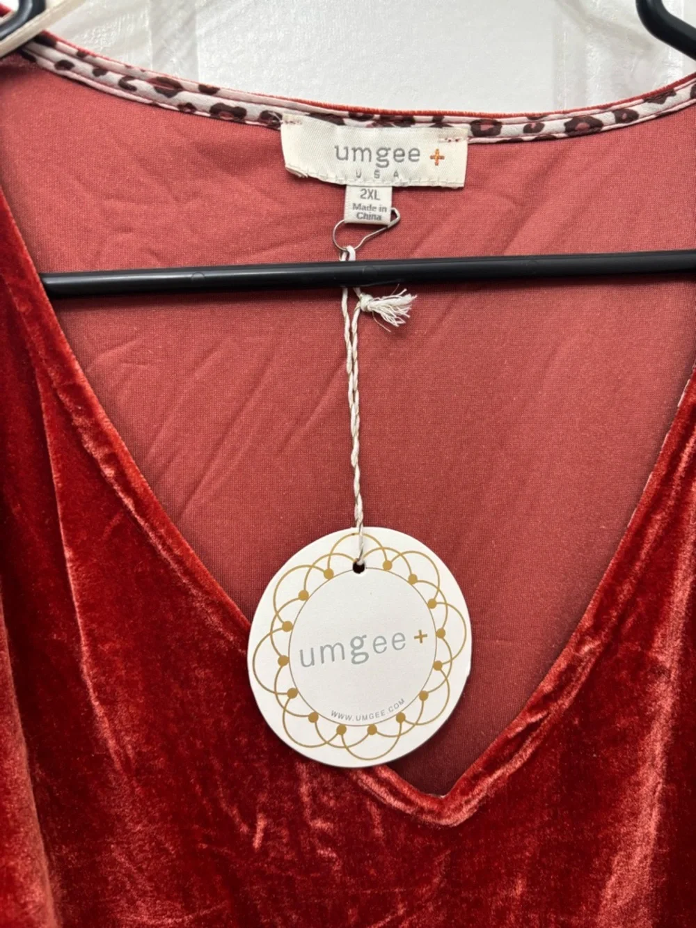 Umgee | Dresses | Umgee Rust Red Velvet Vneck Tiered Dress | Poshmark